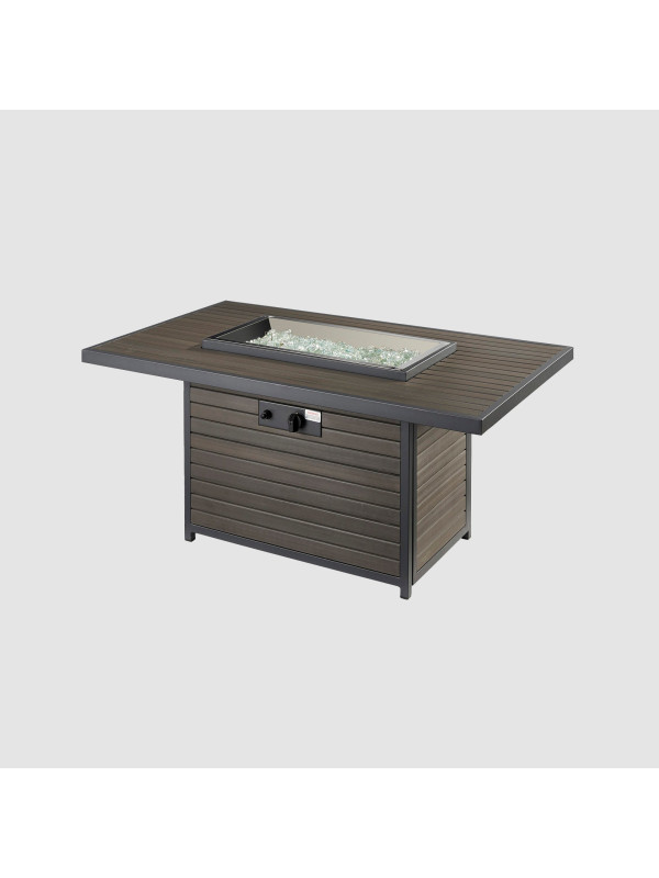 Brooks Rectangular Chat Height Gas Firepit Table